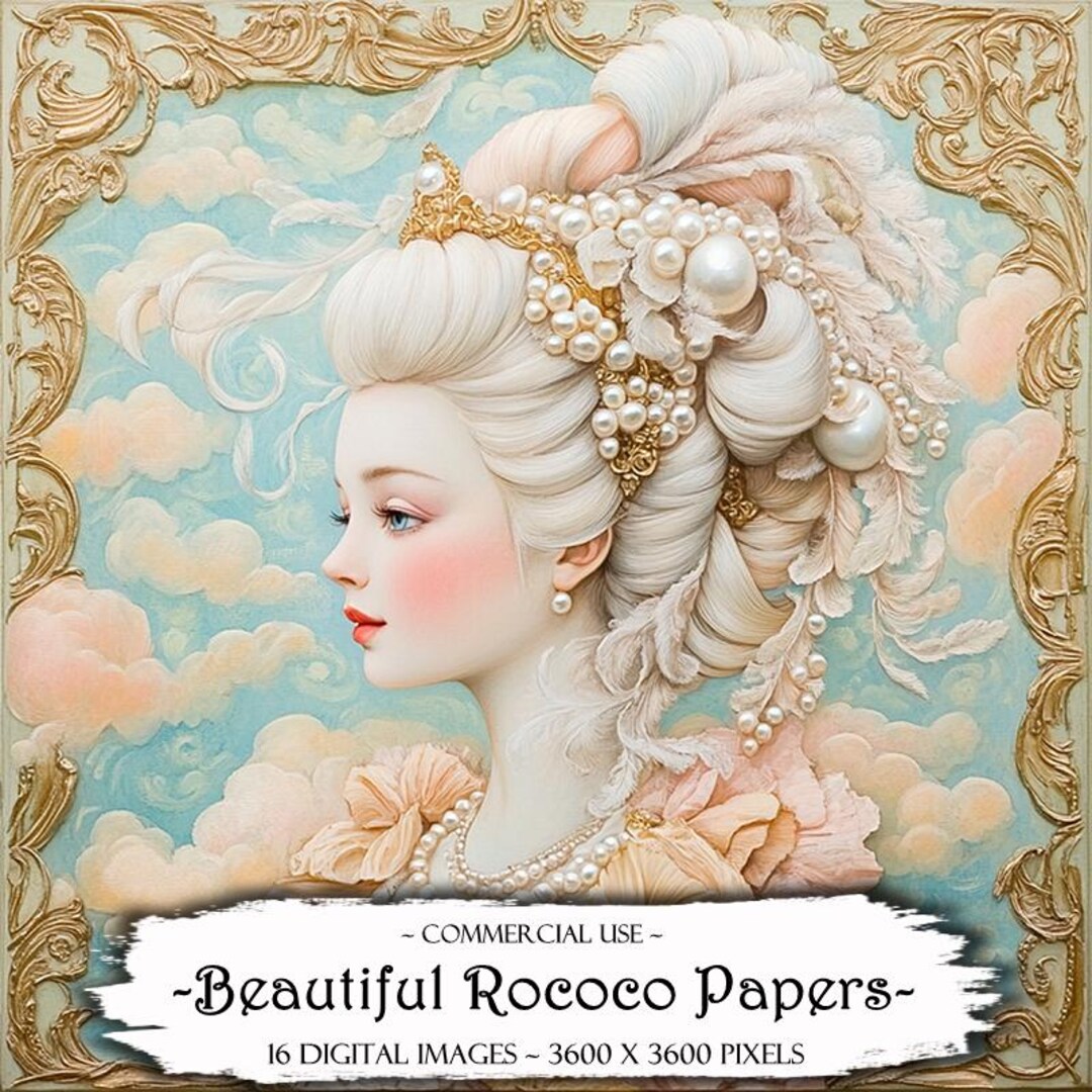 Rococo Digital Paper: Printable Scrapbook Kit (digital Download) - Etsy