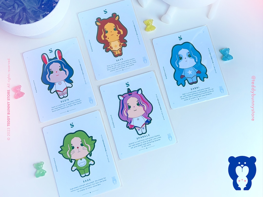 Starbies Sticker Starbucks Inspired Characters Cute Water - Etsy