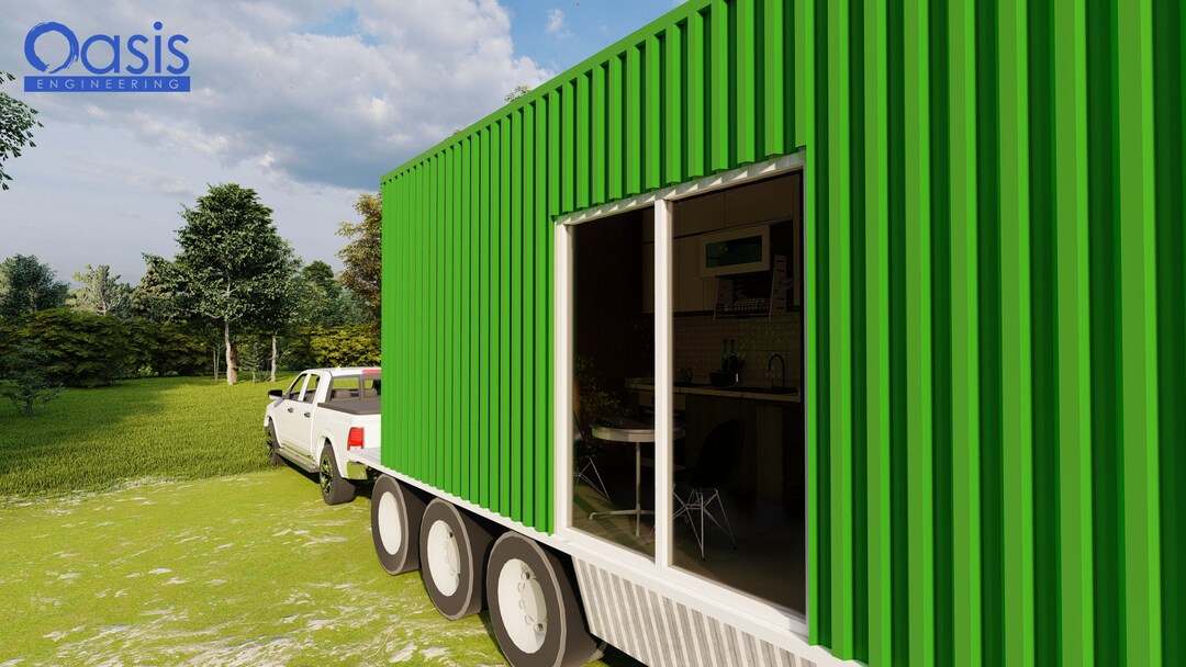 Engineered Shipping Container Home Plans - Trailer Mounted – B2 - Etsy