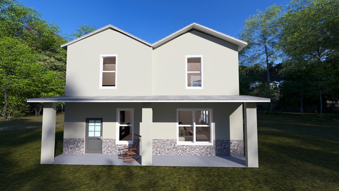 Bliss Home Plan – Classic 2,066 Sqft Single Family House (PDF & DWG) - Etsy