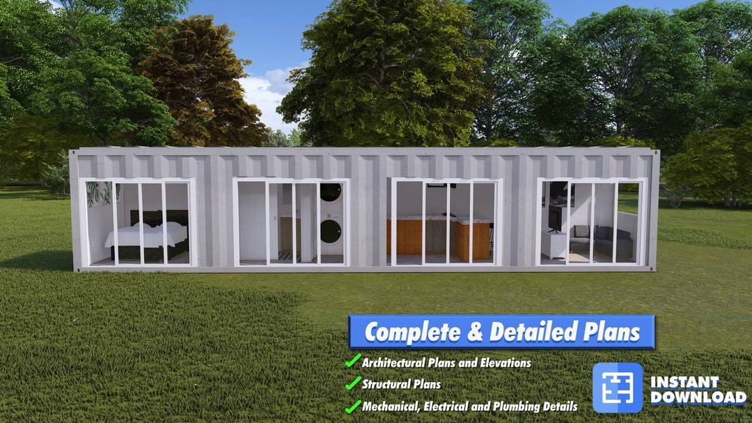 40ft High Cube Container Home – 1 Bed, 1 Bath, Kitchen/living Area ...