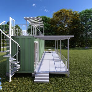40ft Shipping Container Home: Peaceful Retreat - Rooftop and Front ...
