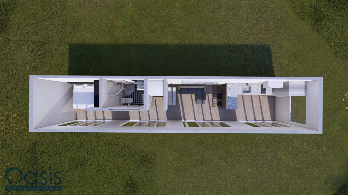 40ft High Cube Container Home – 1 Bed, 1 Bath, Kitchen/living Area ...