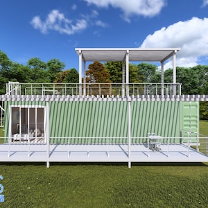 40ft Shipping Container Home: Peaceful Retreat - Rooftop and Front ...