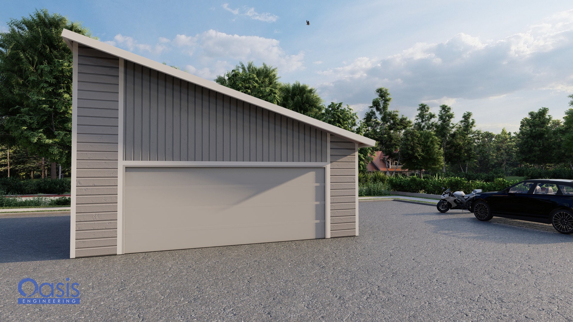 DIY Modern Garage Building Plans With Overhead Storage Loft - 600sq-ft ...
