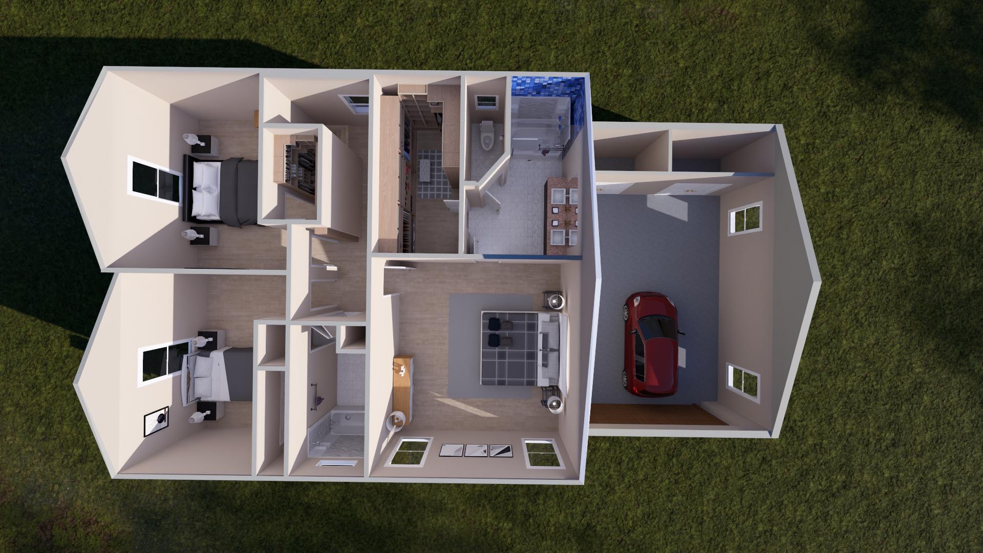 Bliss Home Plan – Classic 2,066 Sqft Single Family House (PDF & DWG) - Etsy