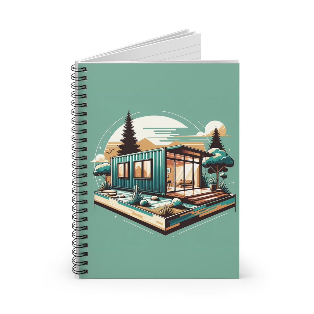 Minimalist Shipping Container Home Notebook - Eco-friendly, Spiral ...