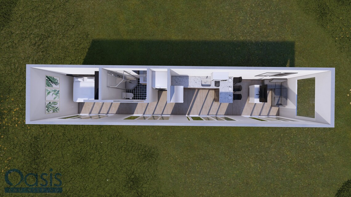 40ft High Cube Container Home – 1 Bed, 1 Bath, Kitchen/living Area ...