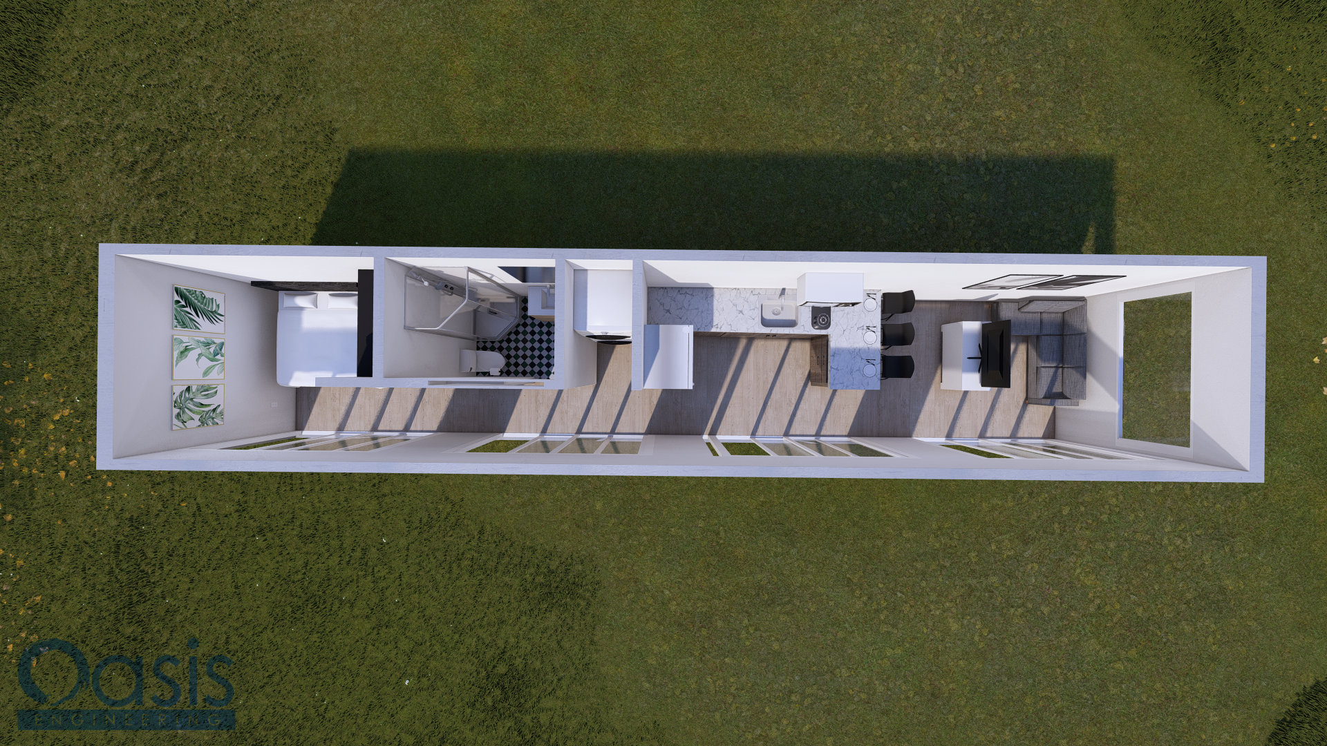 40ft High Cube Container Home – 1 Bed, 1 Bath, Kitchen/living Area ...