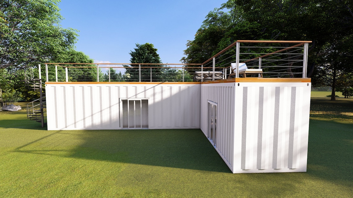 Premium Pre-engineered 480sqft Shipping Container Home Plans: 40ft ...