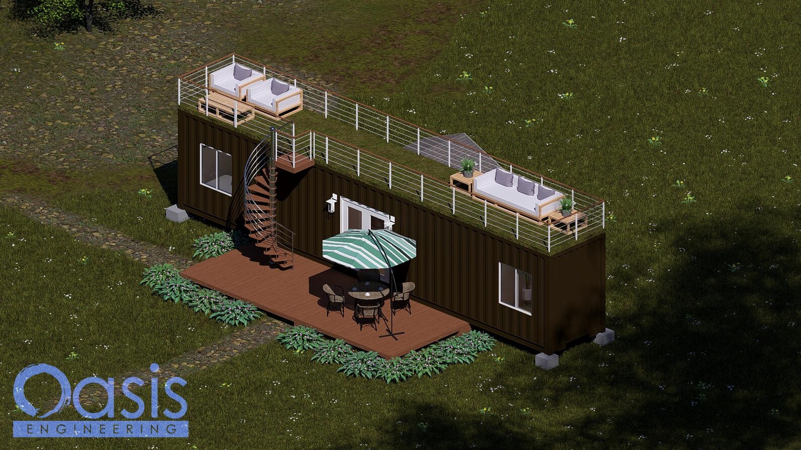 Tucson | 45ft High Cube Container Home Plans - 1 Bed, 1 Bath Studio ...