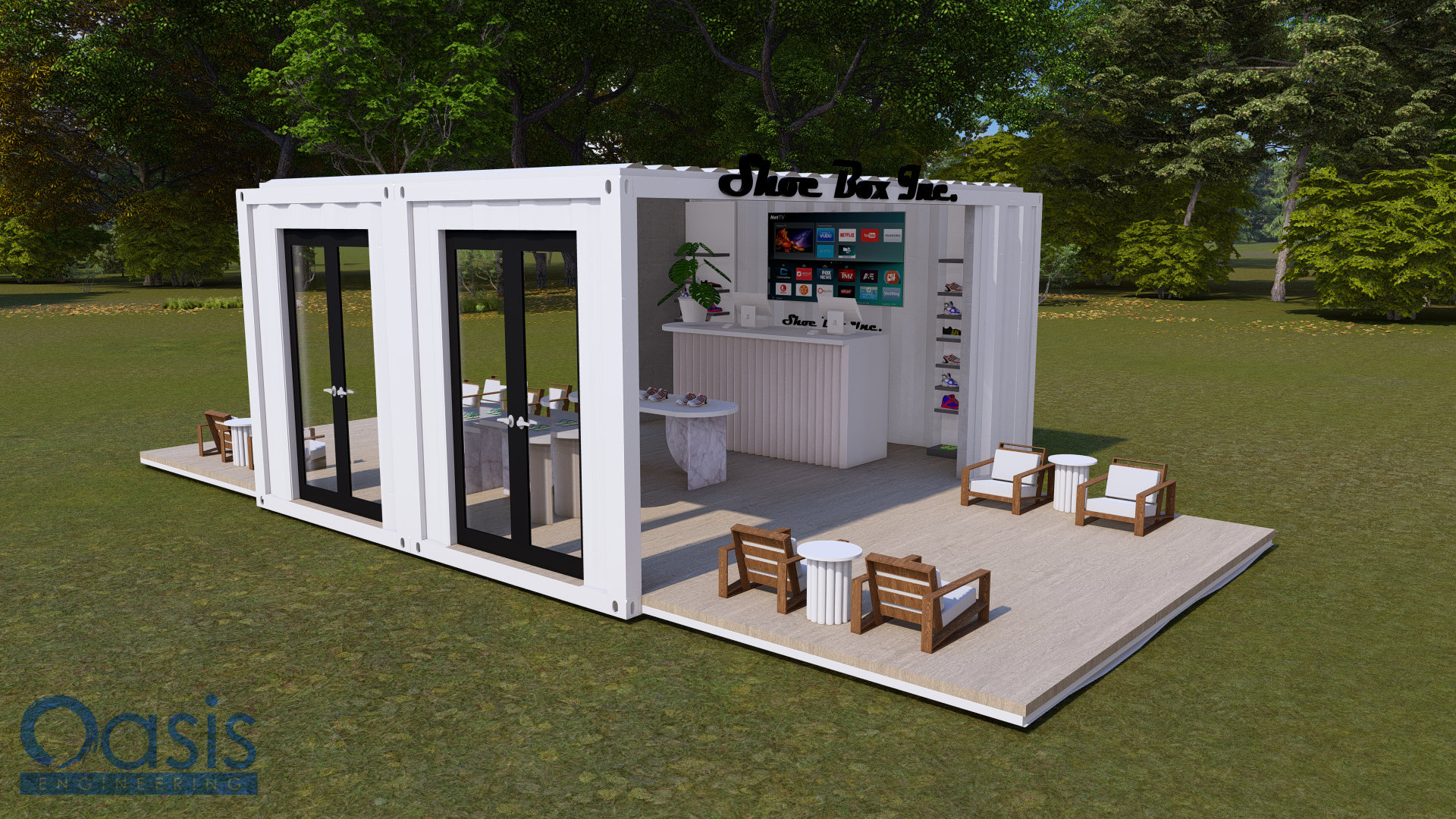 DIY 2x20ft Container Shop Plans Shoe Box Inc Customizable Retail Space ...