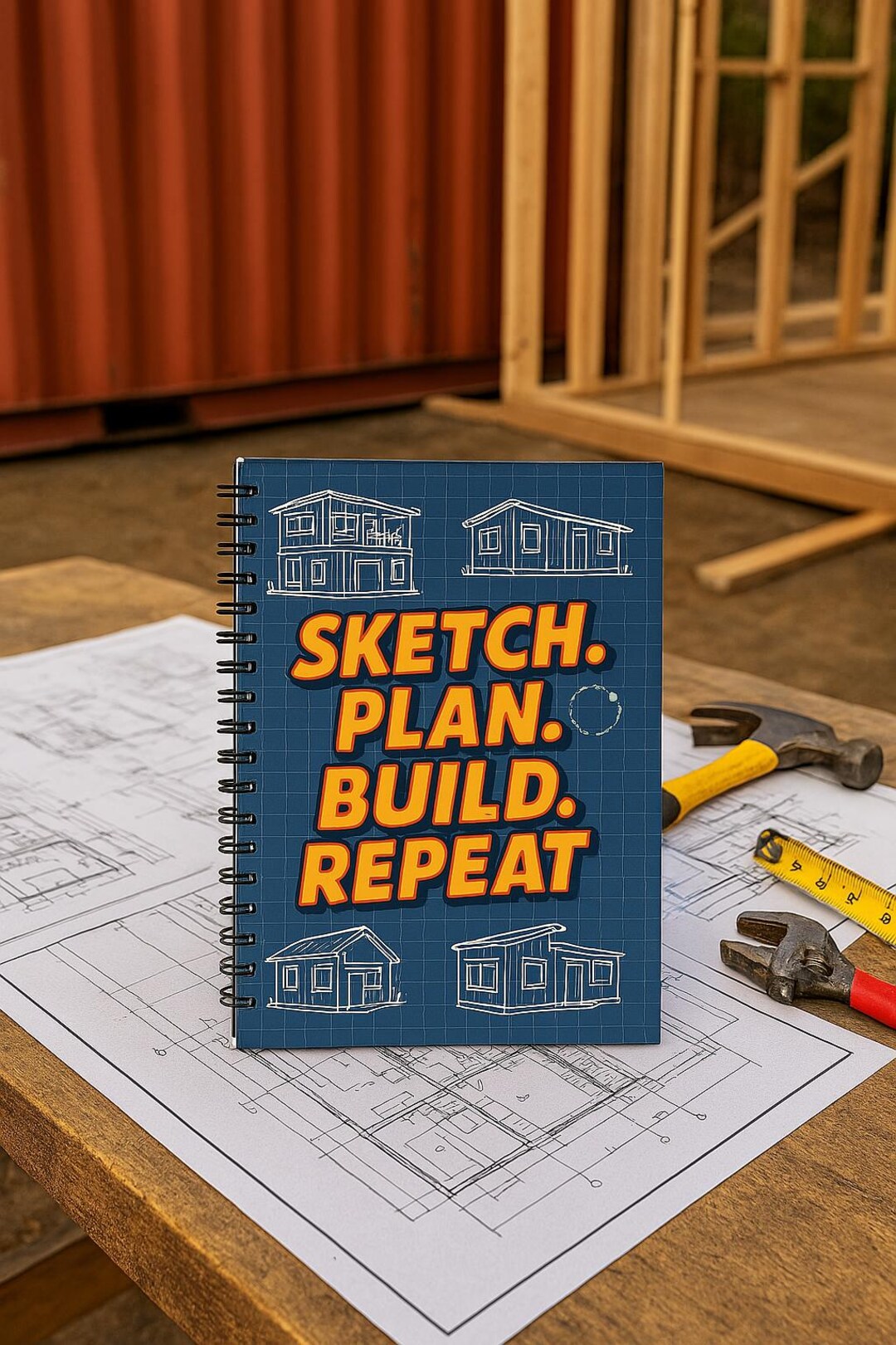 Creative Blueprint Spiral Notebook | Sketch, Plan, Build, Repeat ...