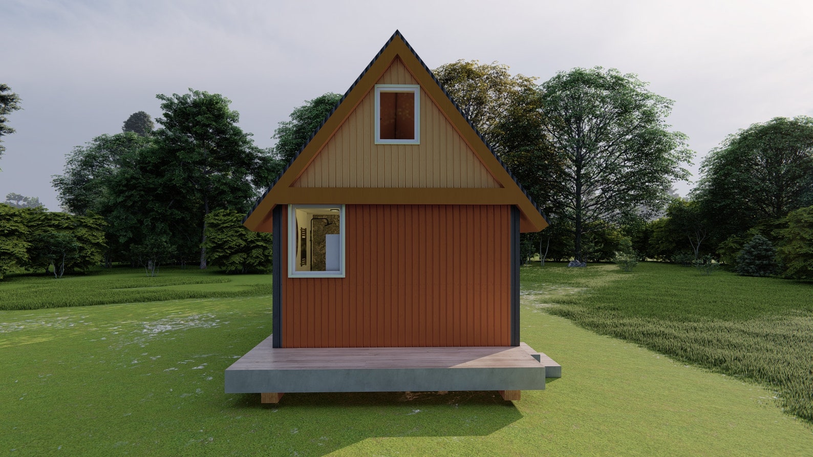 Tiny Home Plans: 24x12ft DIY ADU Plan Set With Loft Bedroom - Etsy