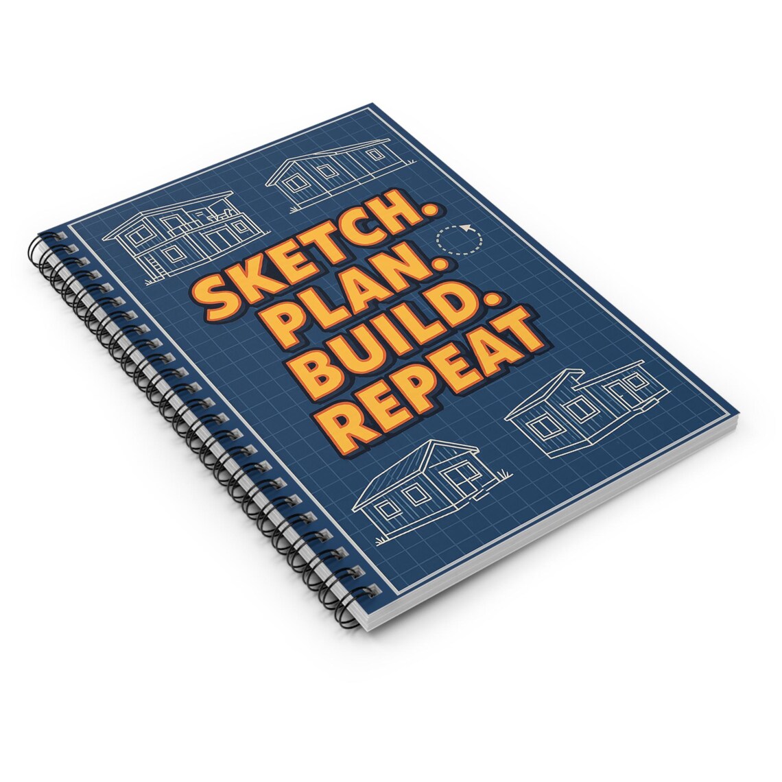 Creative Blueprint Spiral Notebook | Sketch, Plan, Build, Repeat | Perfect for Architects ...