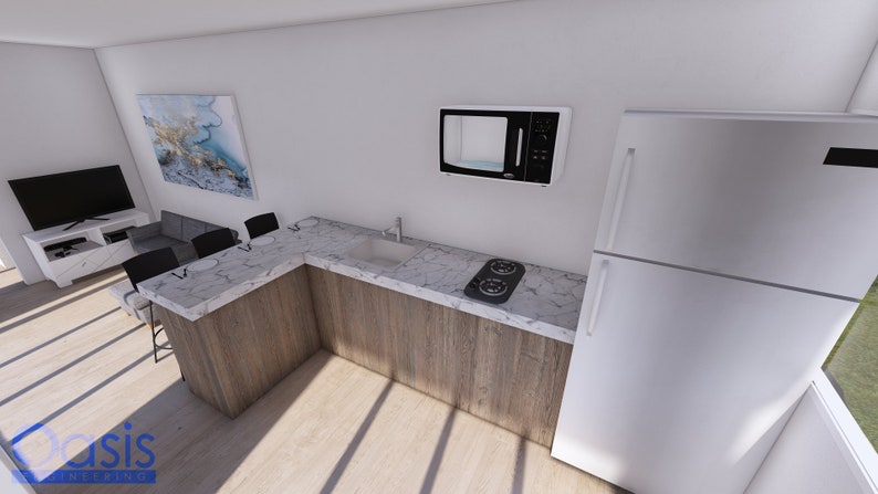 40ft High Cube Container Home – 1 Bed, 1 Bath, Kitchen/living Area ...
