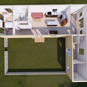 960 Sq Ft Shipping Container Home Plans - L-shaped Design With 2 Beds ...