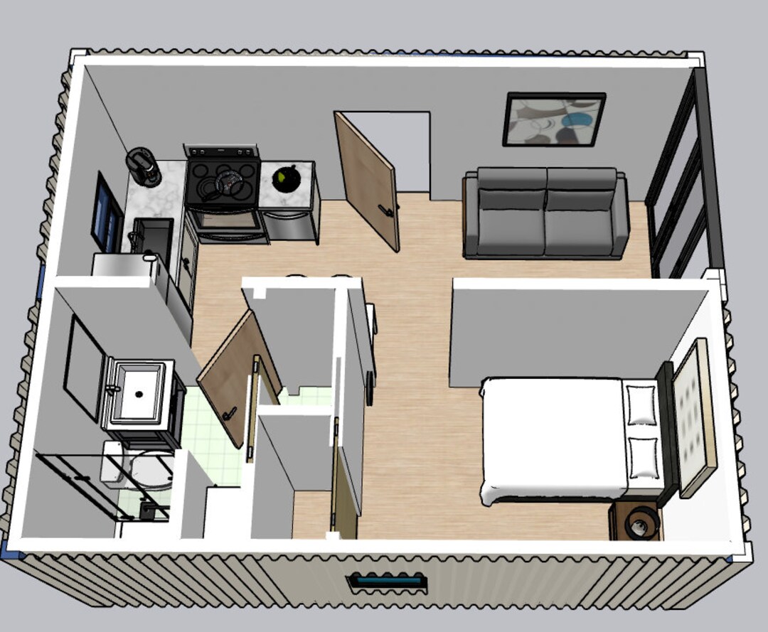 Shipping Container Home double 20ft Plans for DIY Builders - Etsy Canada
