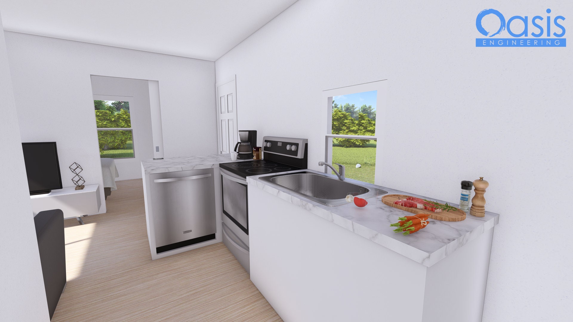 Tiny Home on Wheels Plans - 364 SQ-FT | 2 Bed, 1 Bath With Central ...
