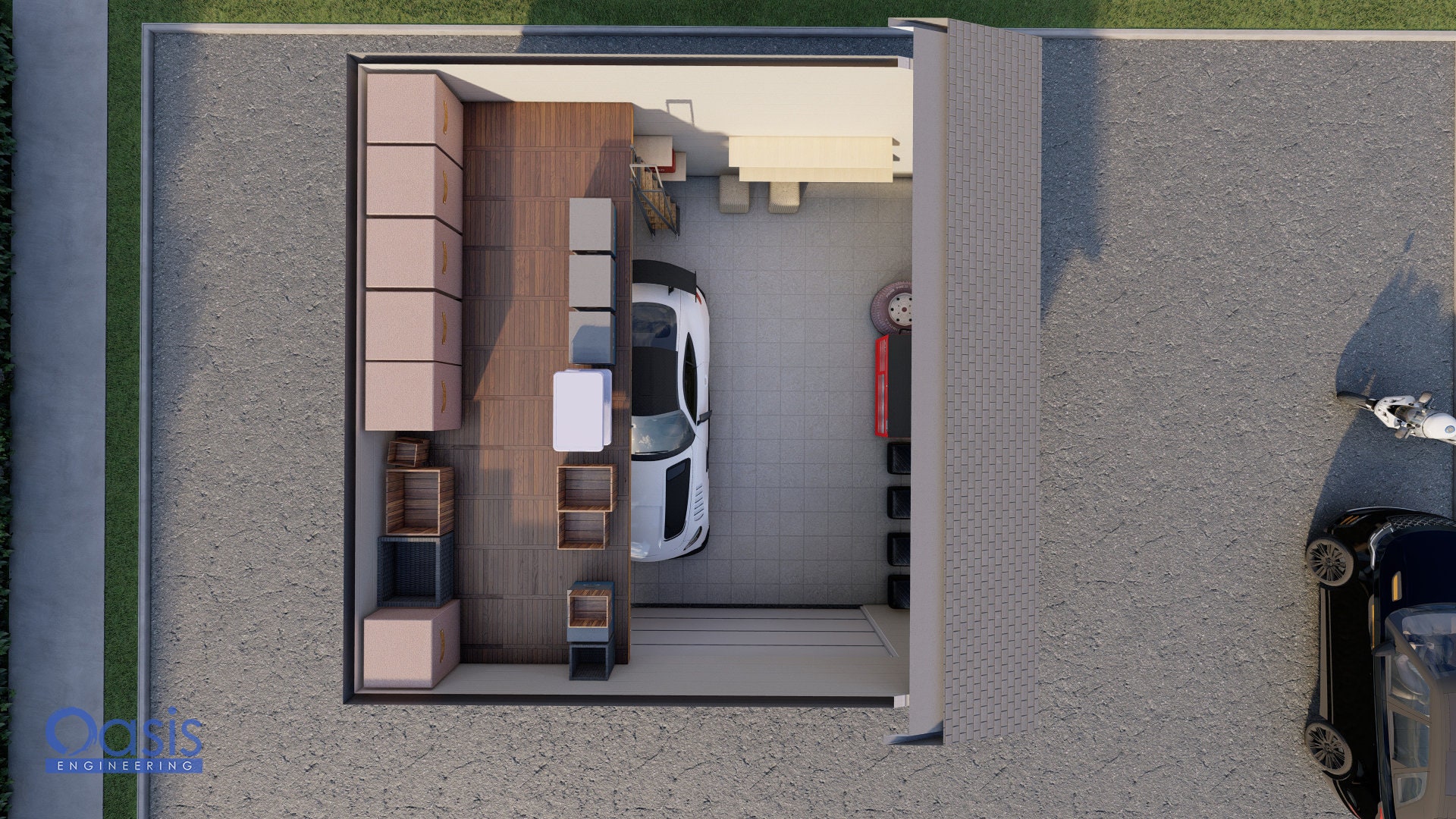 DIY Modern Garage Building Plans With Overhead Storage Loft - 600sq-ft ...