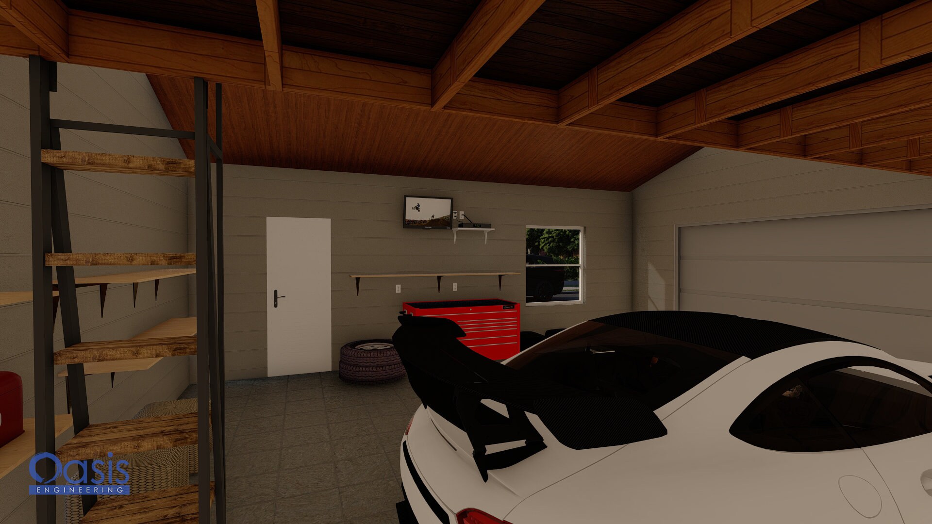 DIY Modern Garage Building Plans With Overhead Storage Loft - 600sq-ft ...