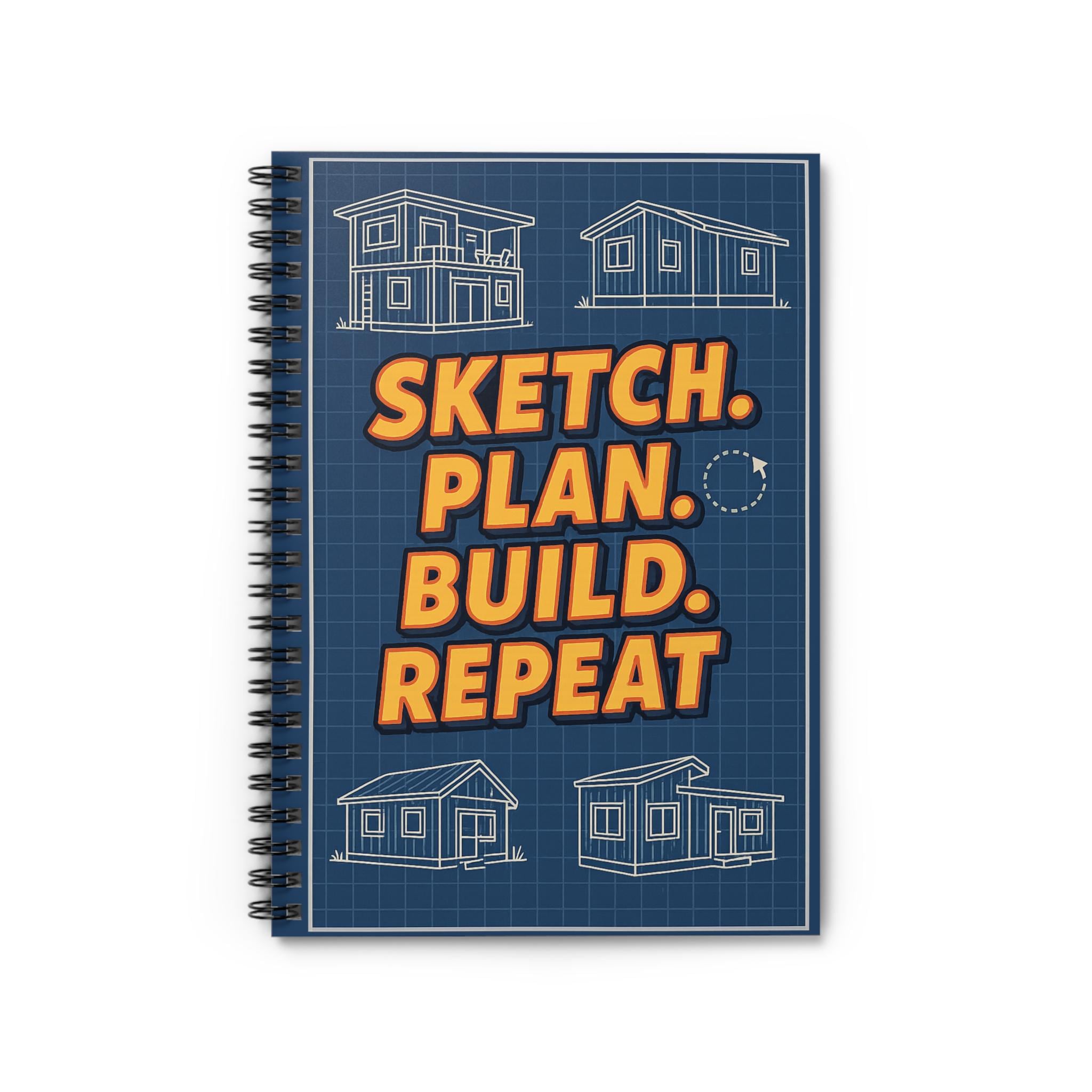 Creative Blueprint Spiral Notebook | Sketch, Plan, Build, Repeat ...