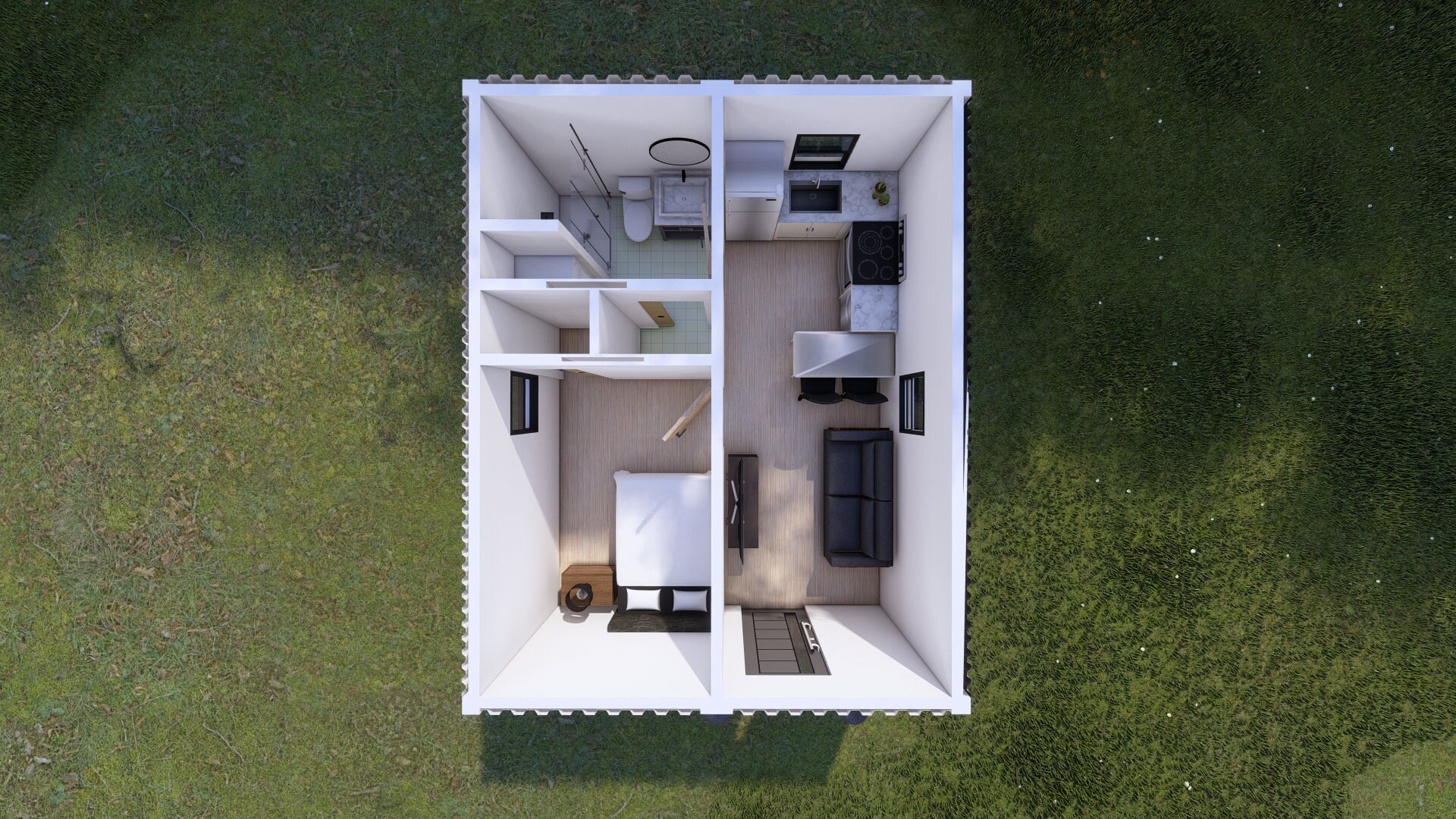 Two-story Shipping Container ADU Plans - Dual 320 Sq-ft Studios - Etsy