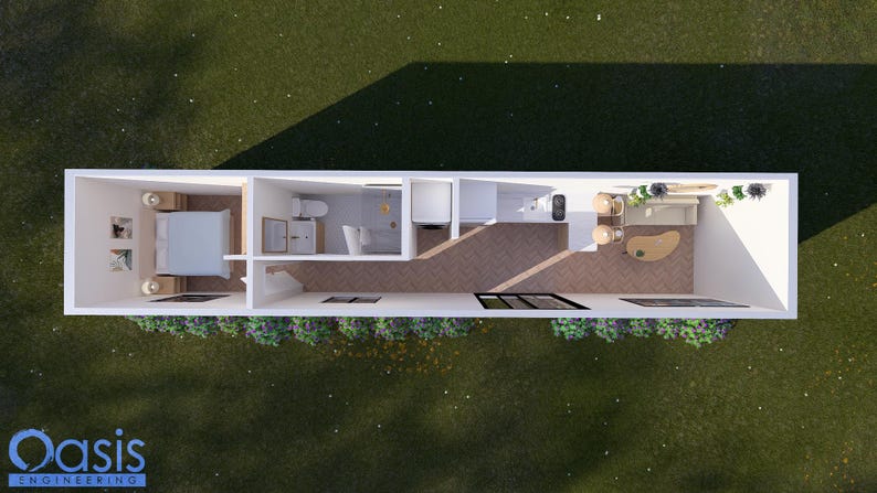 40ft High Cube Container Home – 1 Bed, 1 Bath, Kitchen/living Area ...