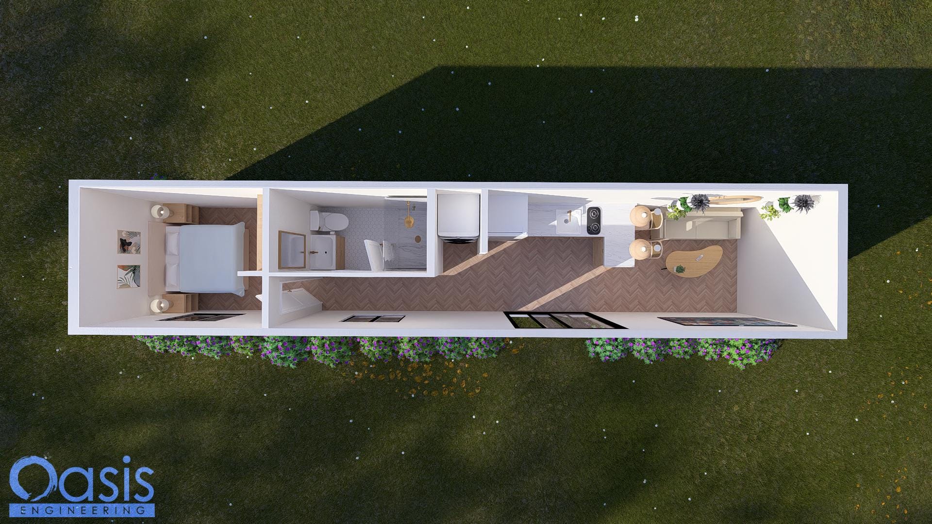 40ft High Cube Container Home – 1 Bed, 1 Bath, Kitchen/living Area ...