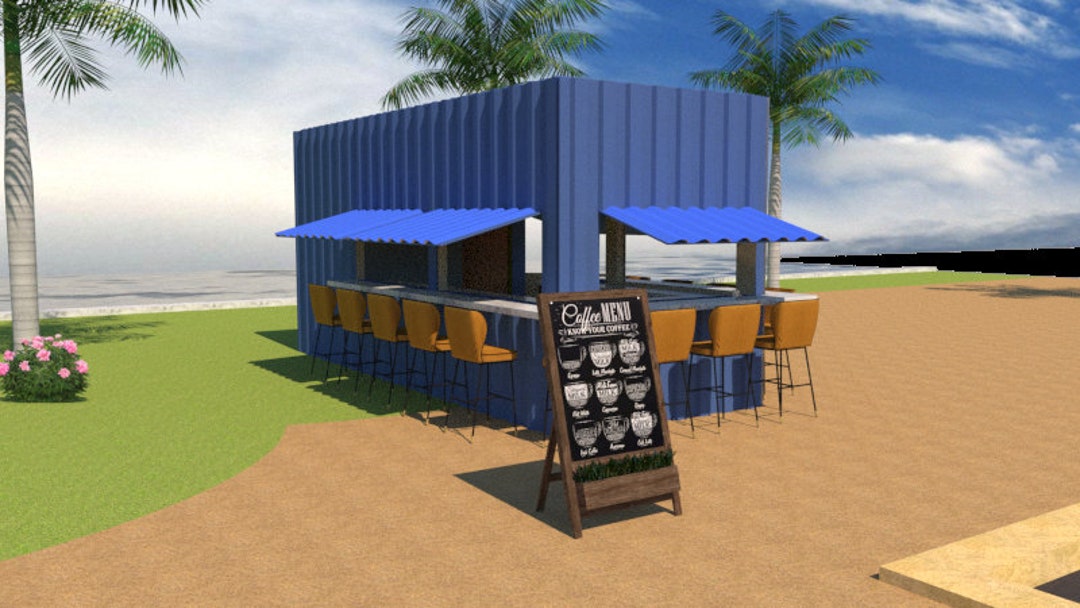 Plans for 20ft Shipping Container Bar: Perfect for Breakfast - Etsy