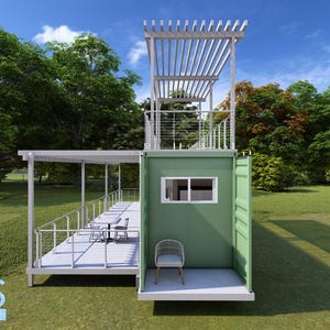 40ft Shipping Container Home: Peaceful Retreat - Rooftop and Front ...