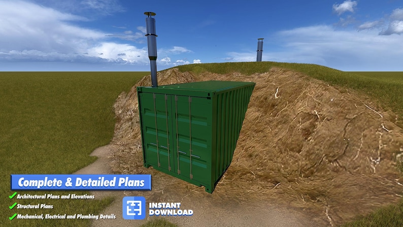 Shipping Container Nuclear Bunker Blueprint – DIY Underground Shelter ...