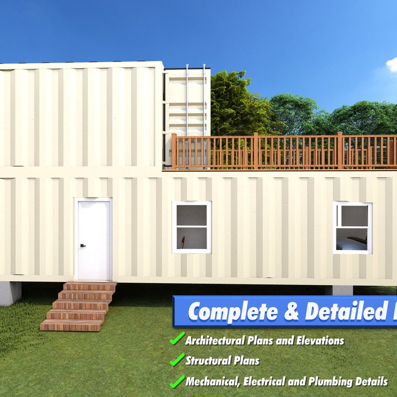 Container Home Plans 40 Foot - Etsy