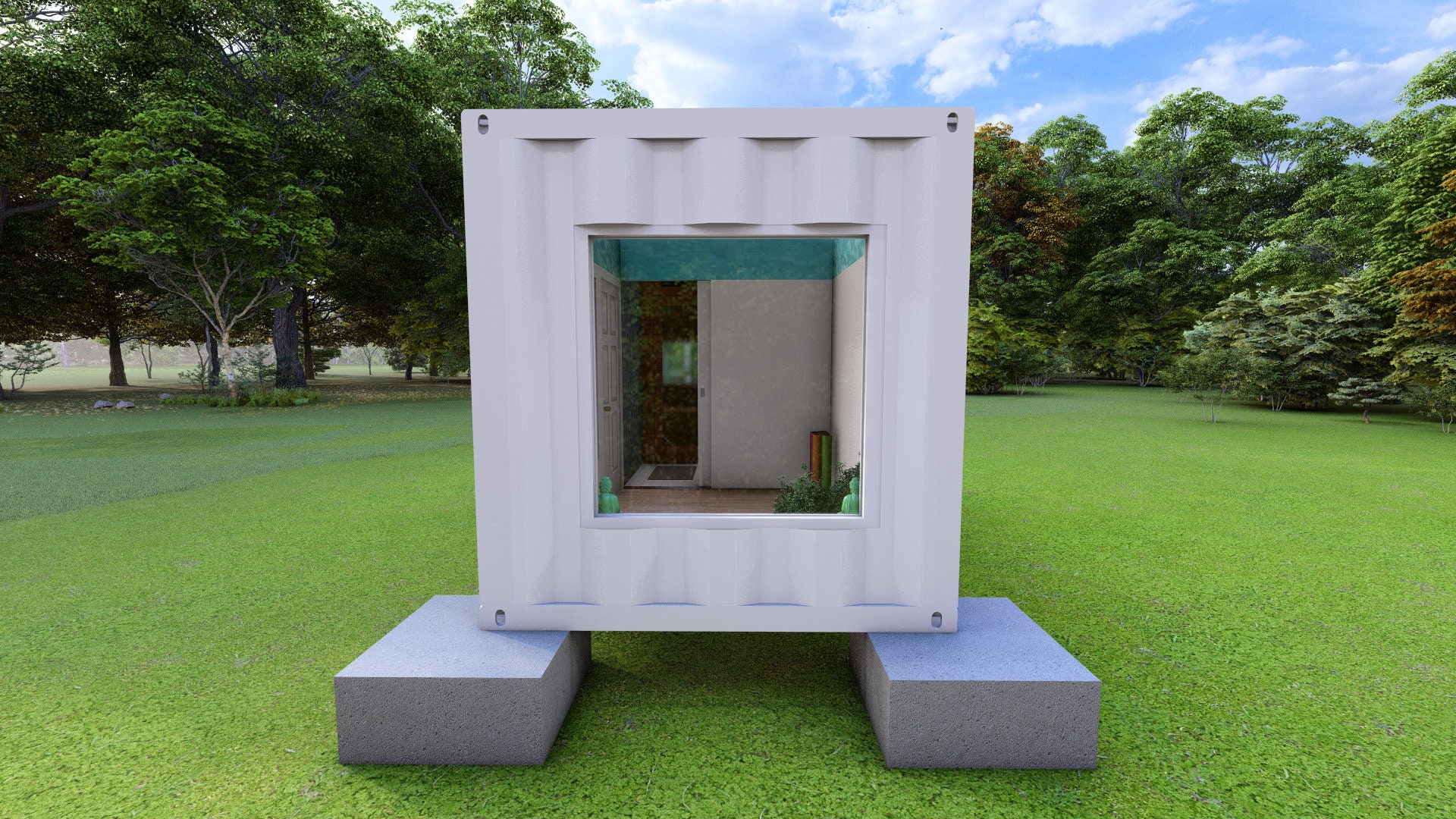 20x8 Shipping Container Zen Studio With Yoga Space, Cold Plunge & Sauna ...