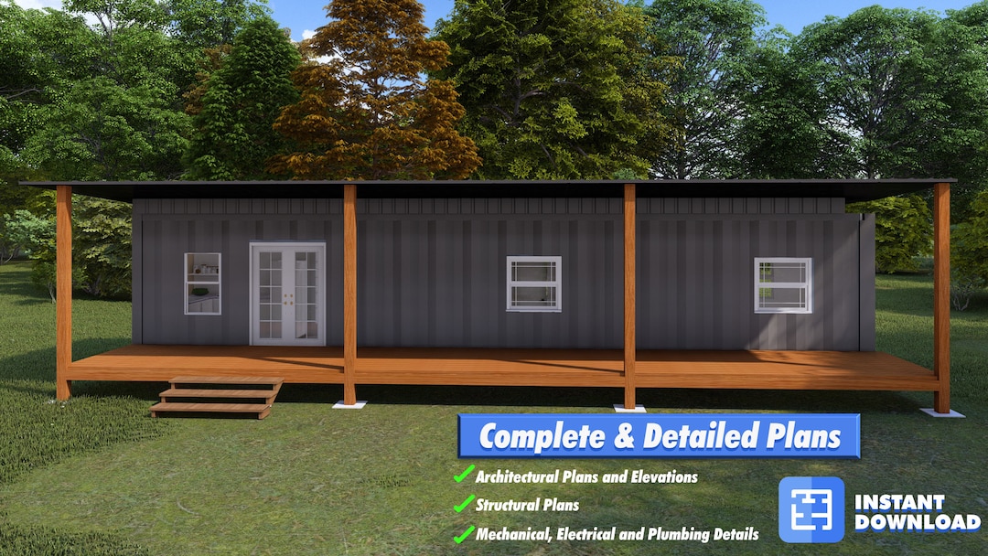 Oasis Horizon - A 45ft High Cube Container Home Plan | Tiny Home Plans ...