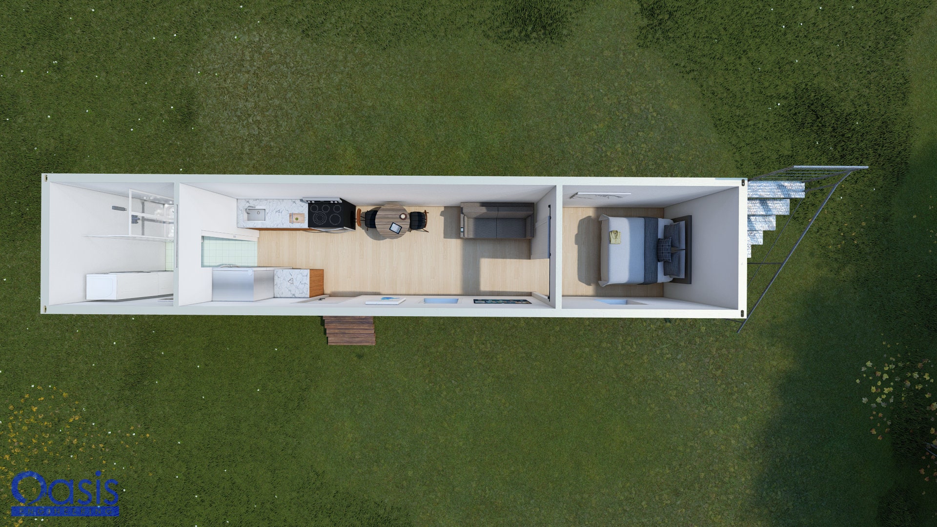 40ft & 20ft Container Home With Rooftop Deck Pre-engineered 480sqft ...