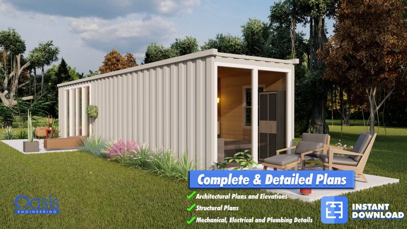 Container Home Plans – A1: Engineered Blueprints for 40ft Shipping ...