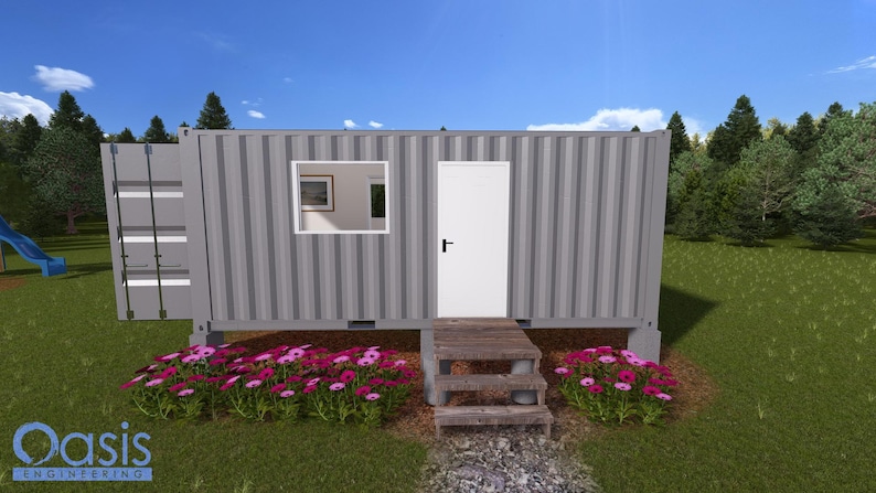 Luna Double 20ft Shipping Container Home Plans – 1 Bedroom + Coffee Bar ...
