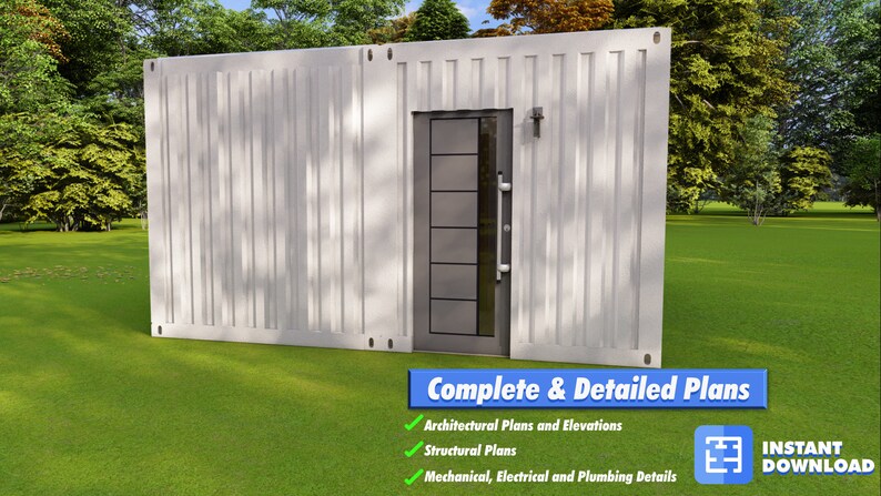 Shipping Container ADU Plans - 320 Sq-ft Studio - Etsy