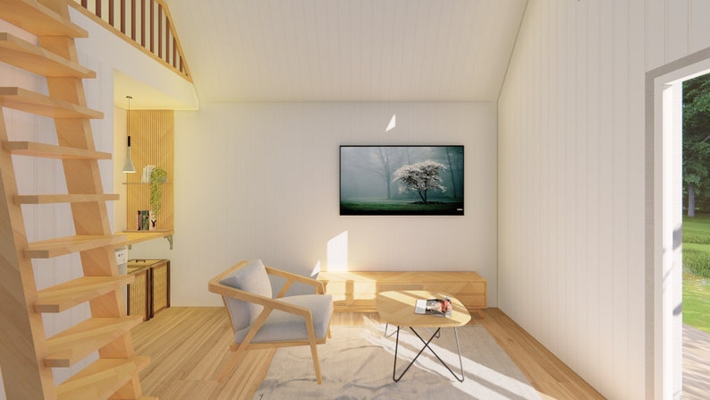 Tiny Home Plans: 24x12ft DIY ADU Plan Set With Loft Bedroom - Etsy