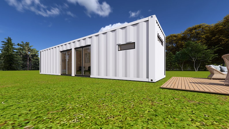 Off-grid 40ft High Cube Shipping Container Cabin Plans - A7 - Etsy