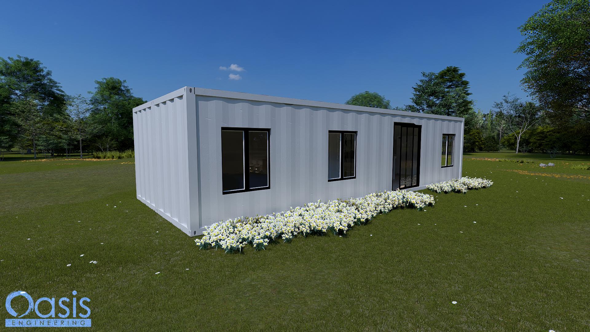 40ft Double Container Home Plans – Spacious One Bedroom Studio With ...