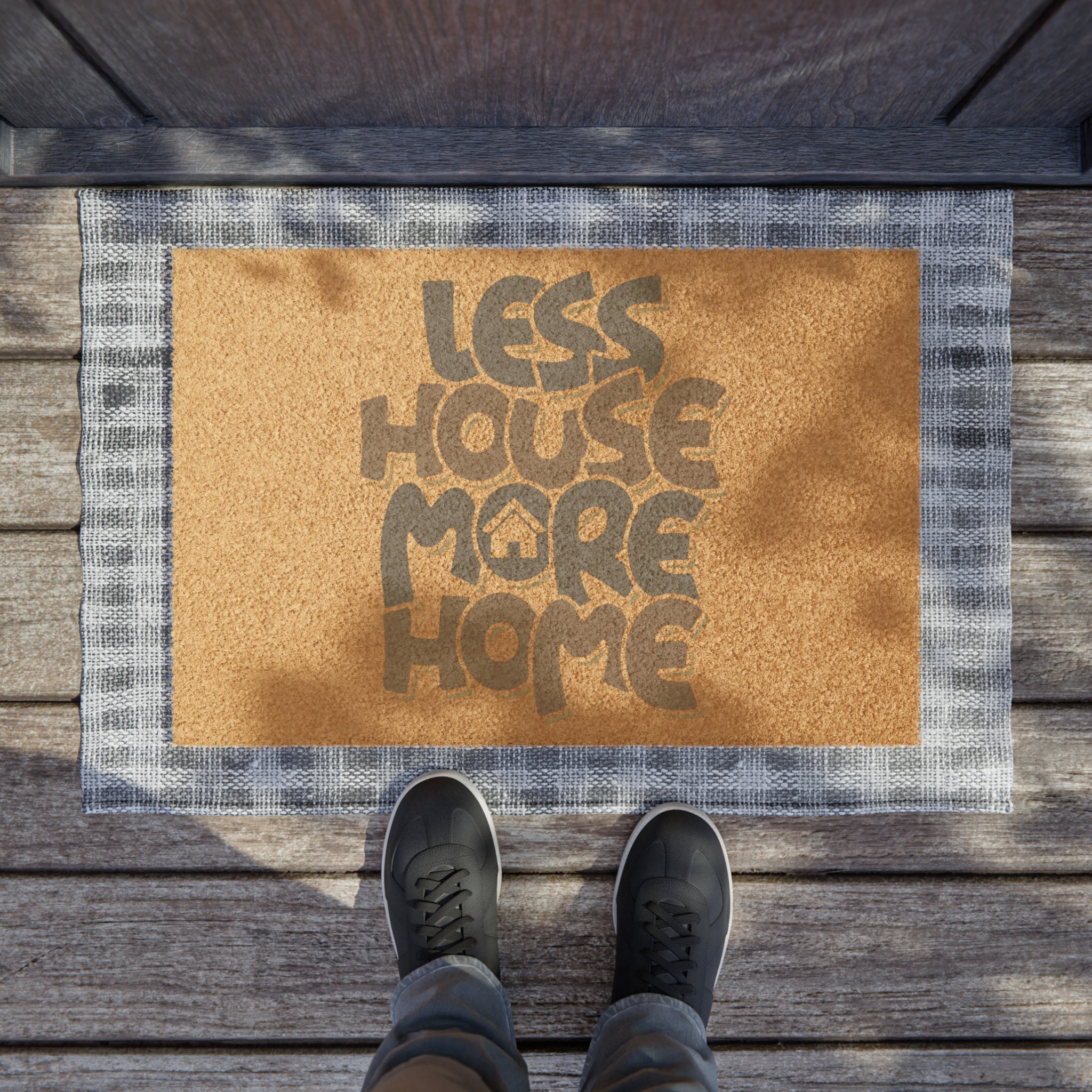 Custom "less House More Home" Doormat | Grade A Coir Coconut Fiber | 24 ...