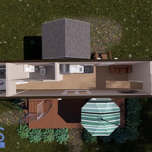 Tucson | 45ft High Cube Container Home Plans - 1 Bed, 1 Bath Studio ...