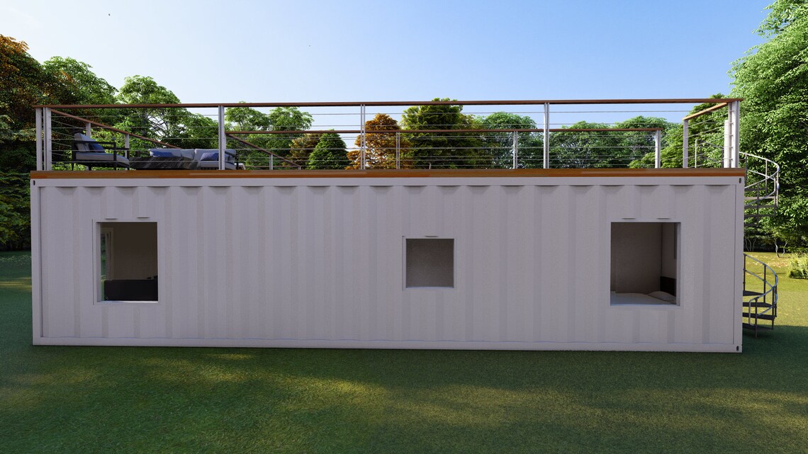 Premium Pre-engineered 480sqft Shipping Container Home Plans: 40ft ...