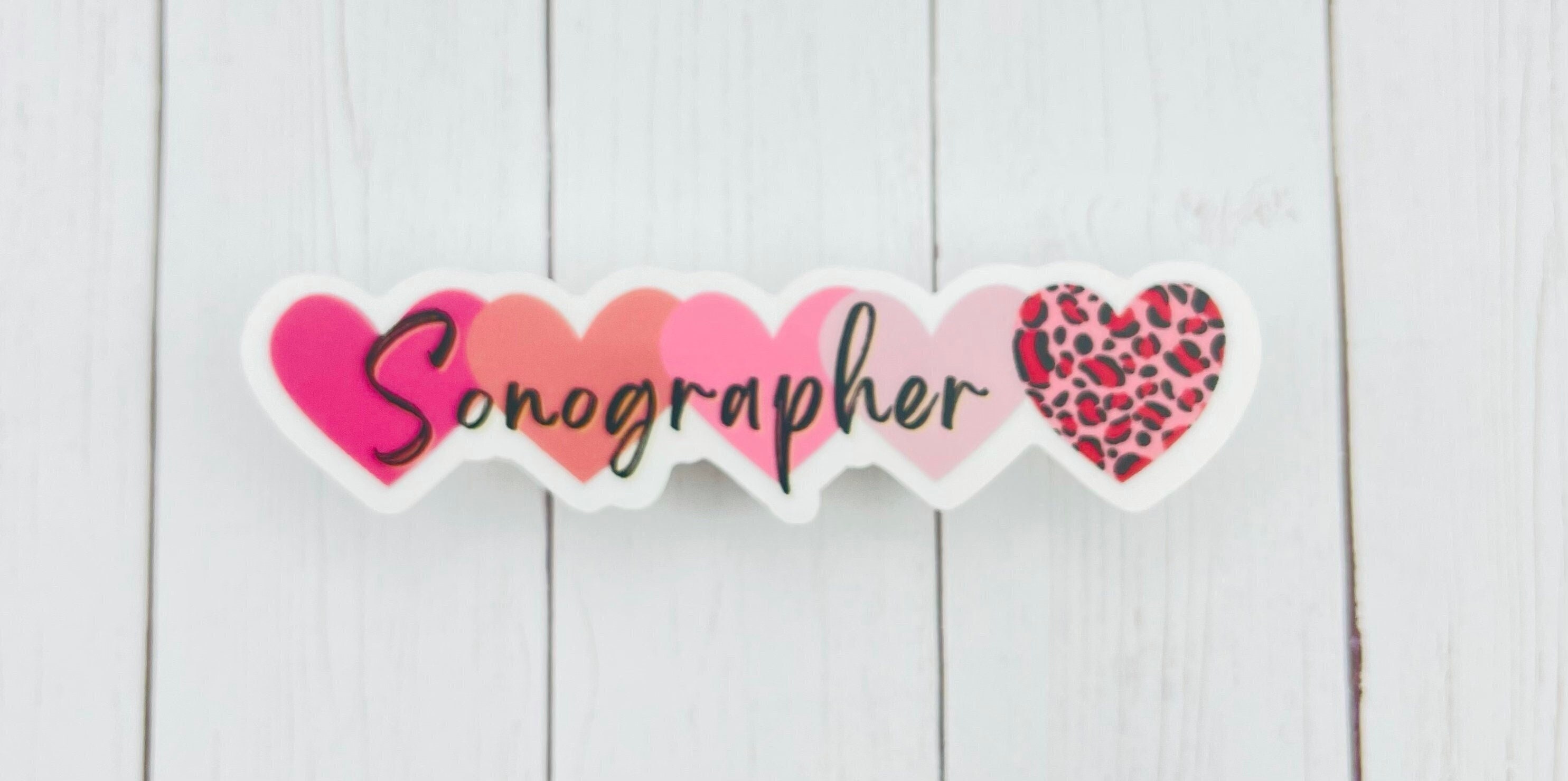 Sonographer Clear Vinyl Sticker Pink Cheetah Print Ultrasound - Etsy