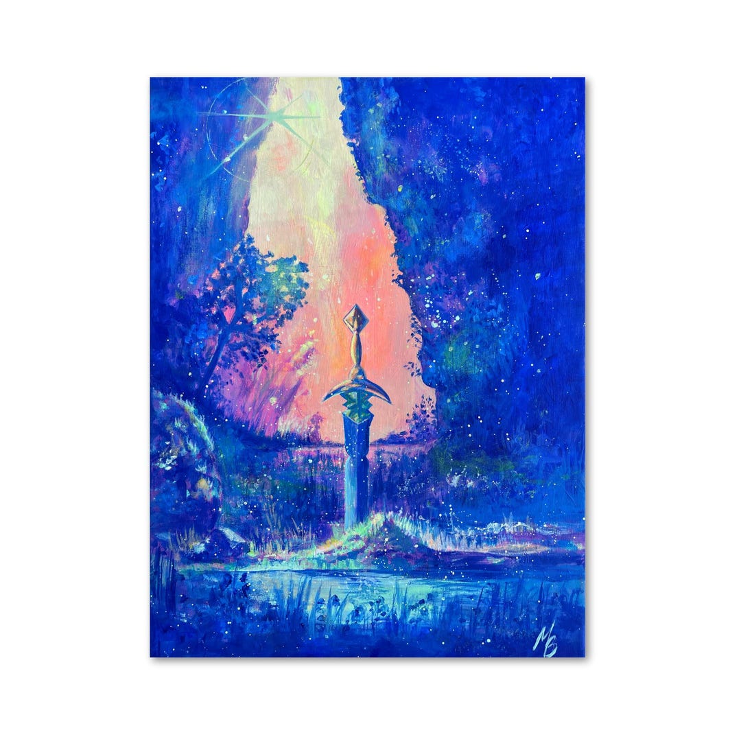 Fine Art Print "veil of the Stream" Magical Sword Concept Art Painting ...