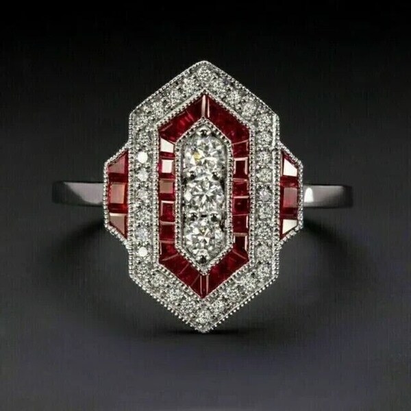 Art Deco Ruby Ring - Etsy