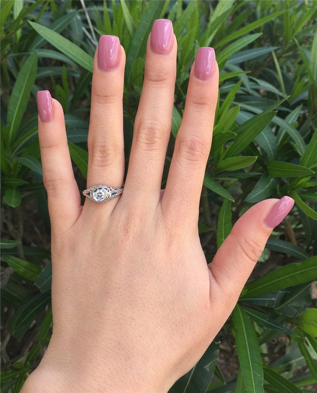 Antique Art Deco Ring Openwork Filigree Ring Engrave Ring Customize ...