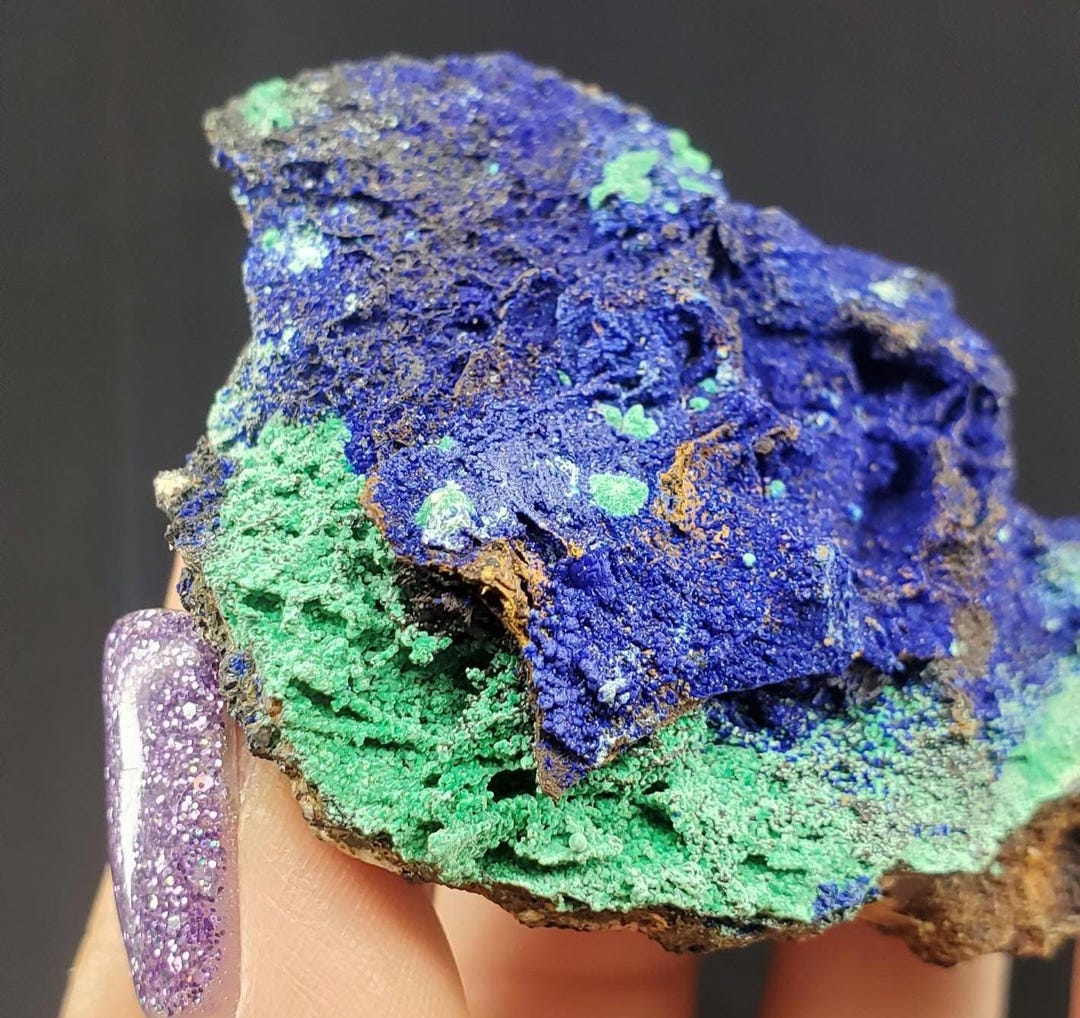 Bright Blue Azurite on Barite Specimen | Azurite | Malachite | Mineral ...